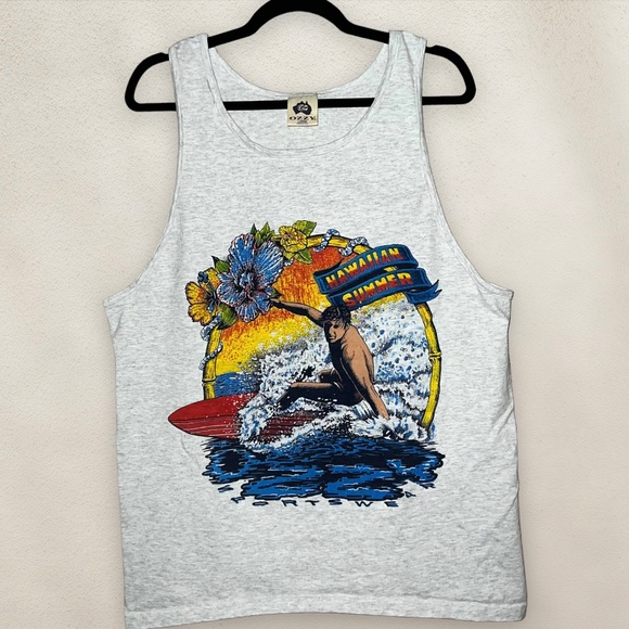 Vintage | Shirts | Vintage Surfer Tank Top 9s Hawaiian Summer Sunset ...